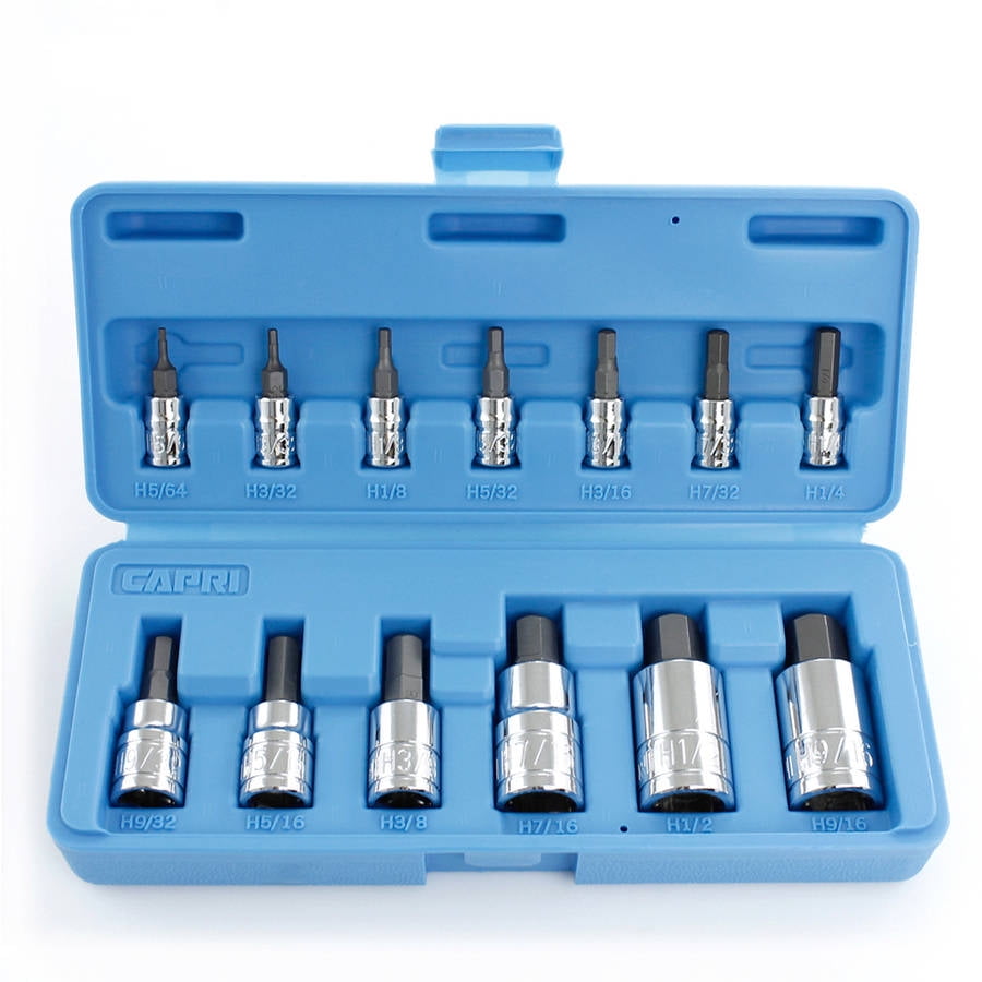 Capri Tools 30003 SAE S2 Hex Wrench Bit Socket Sets, 13-Piece - Walmart.com
