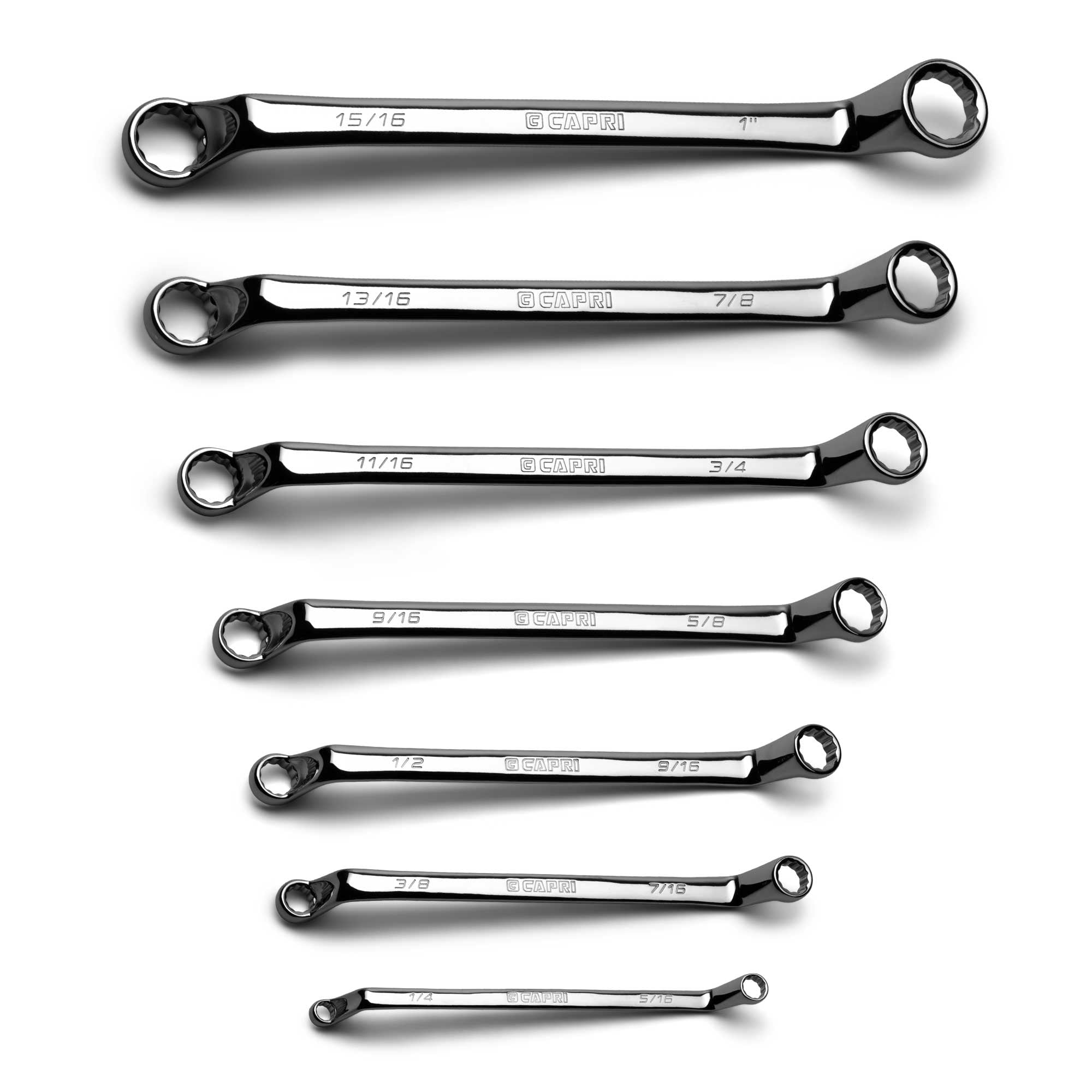 Capri Tools 75-Degree Deep Offset Double Box End Wrench Set, 1/4 to 1 ...