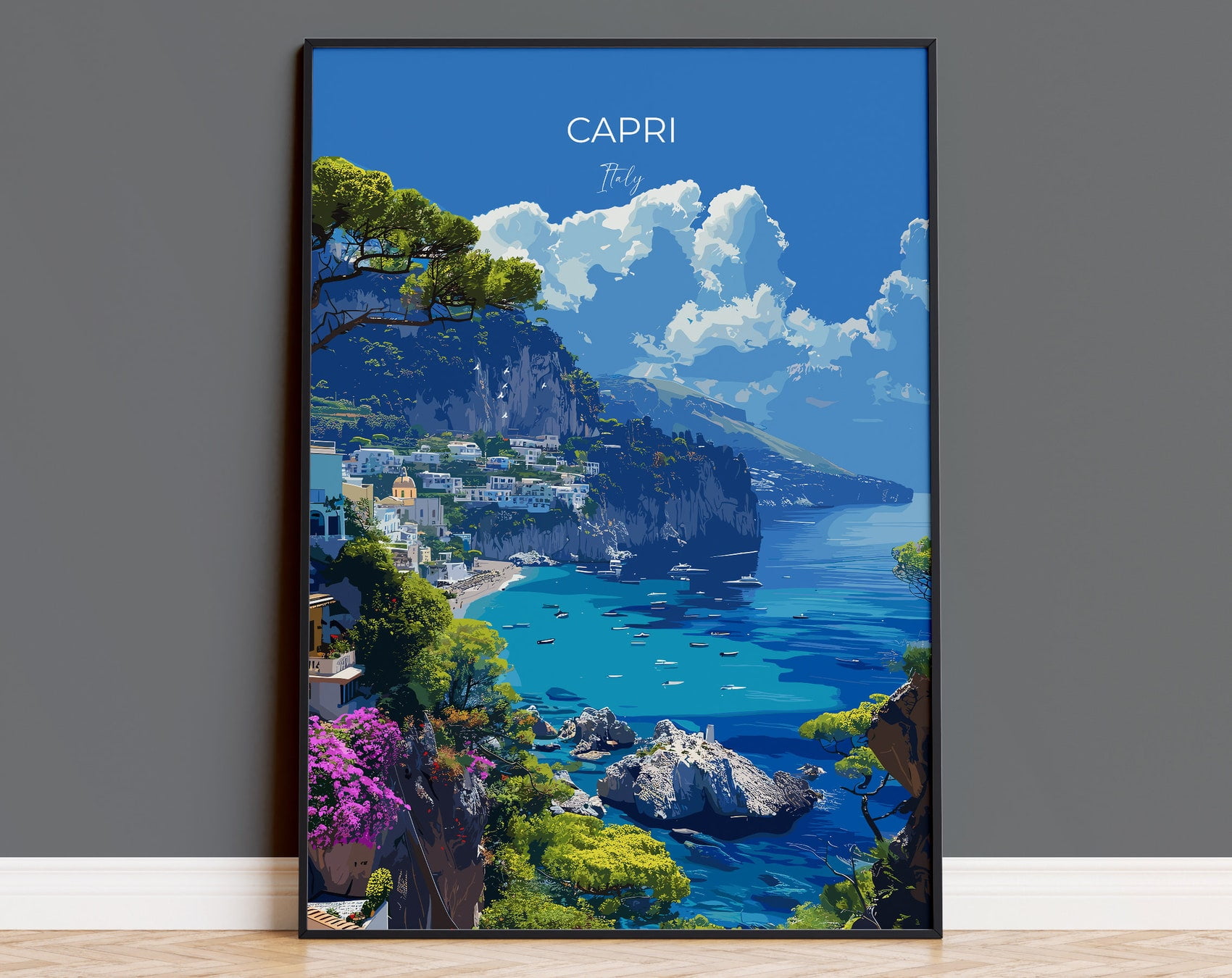 Capri Travel Poster, Travel Print of Capri, Italy, Capri Art Lovers ...