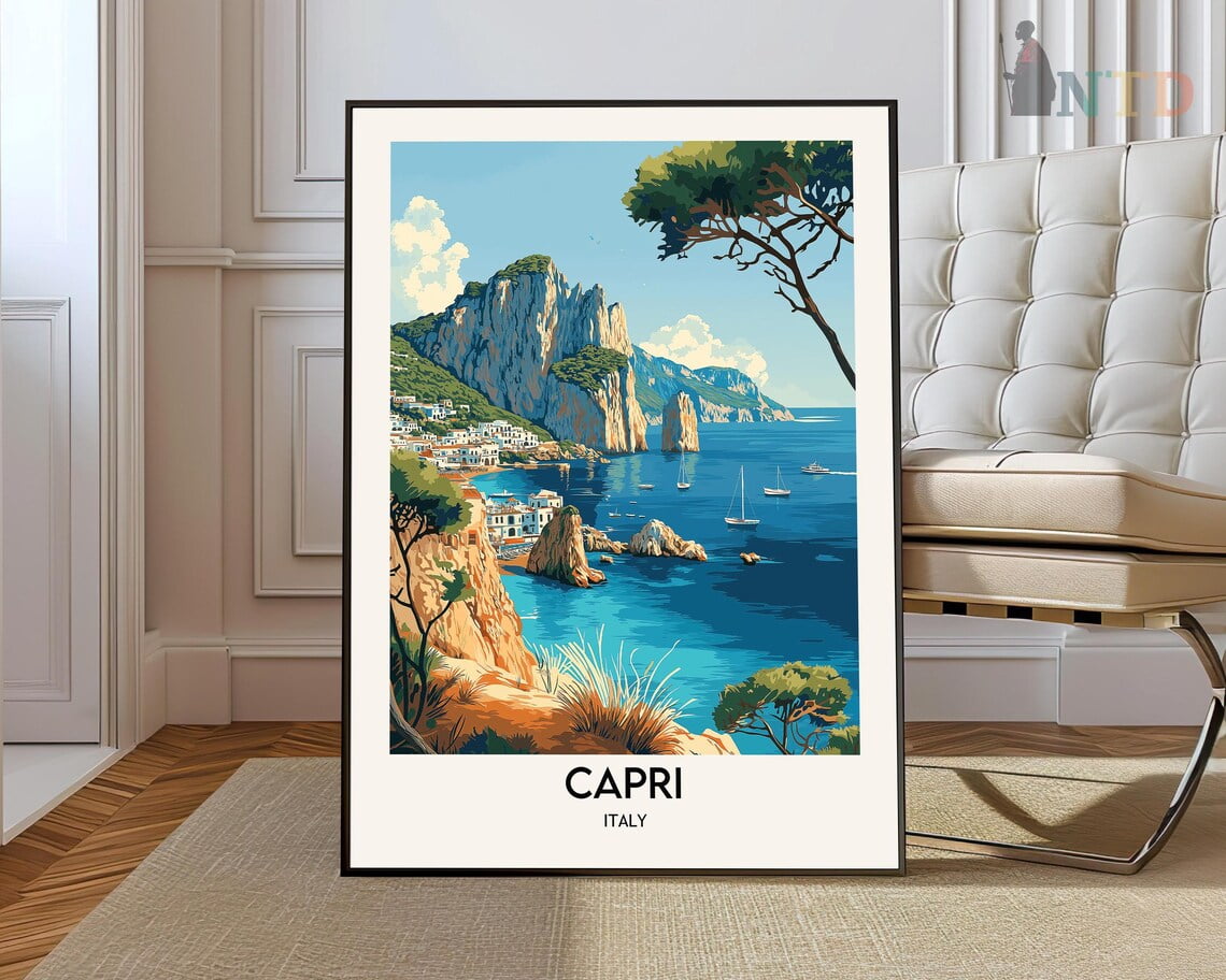 Capri Travel Print - Italy, Capri Poster, Italy Poster, Travel Wall Art ...