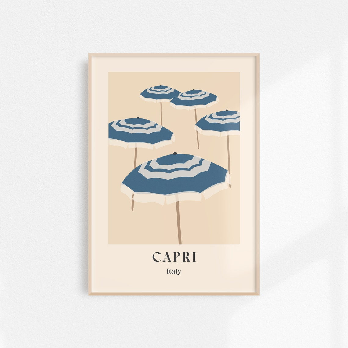Capri Travel Print Italy Poster Capri Umbrella Print Capri Poster ...