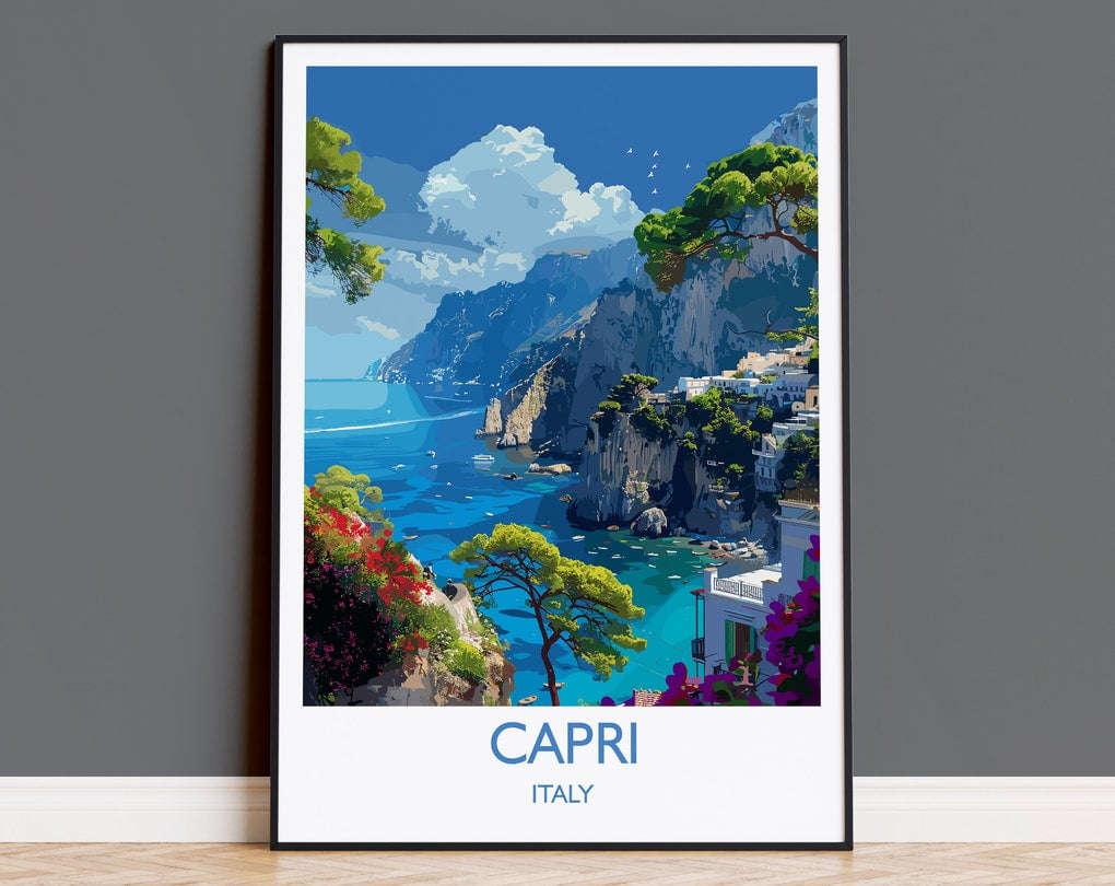 Capri Travel Print, Travel Poster Of Capri, Italy, Capri Art Lovers ...