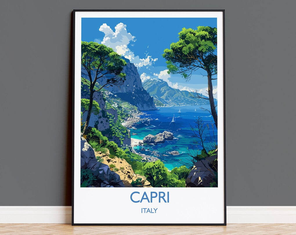 Capri Travel Print, Travel Poster Of Capri, Italy, Capri Art Lovers ...