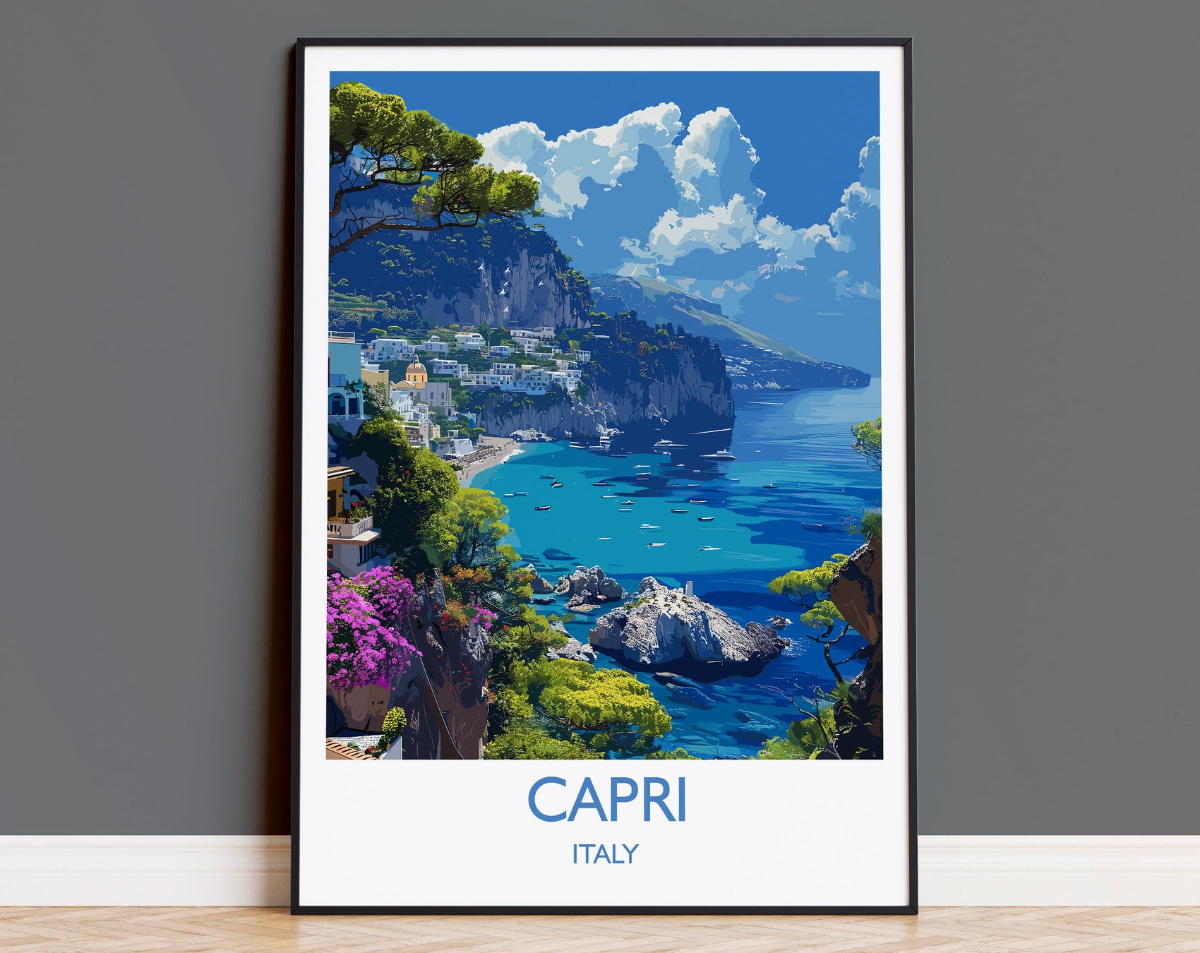 Capri Travel Print, Travel Poster of Capri, Italy, Capri Art Lovers ...
