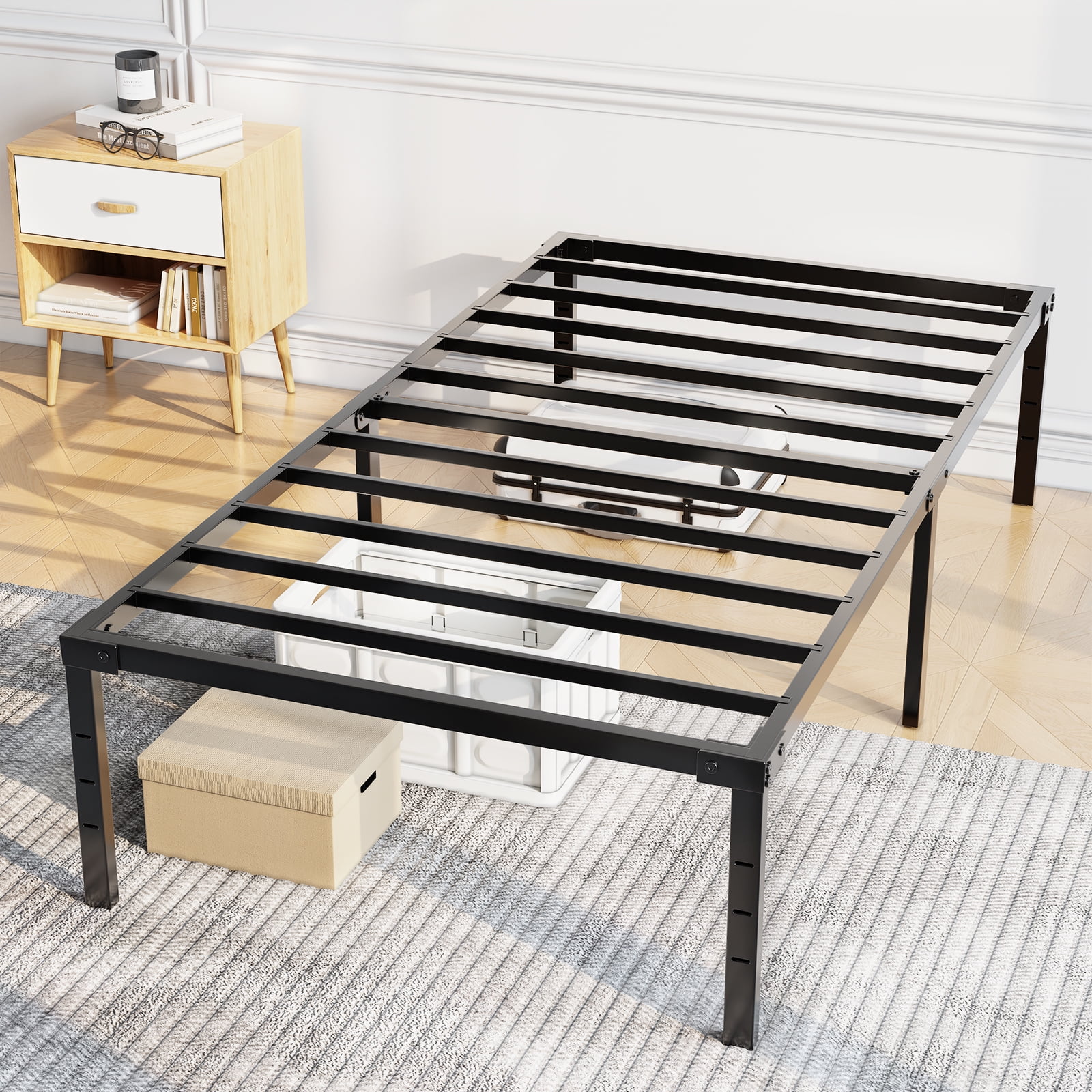 Capri Twin Bed Frame, 18 inch High Metal Platform Bed Frame, 2200 LBS ...