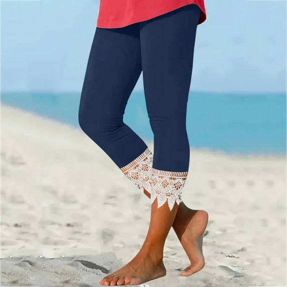 Capri Yoga Pants for Women Dressy High Waisted Cropped Leggings Summer ...