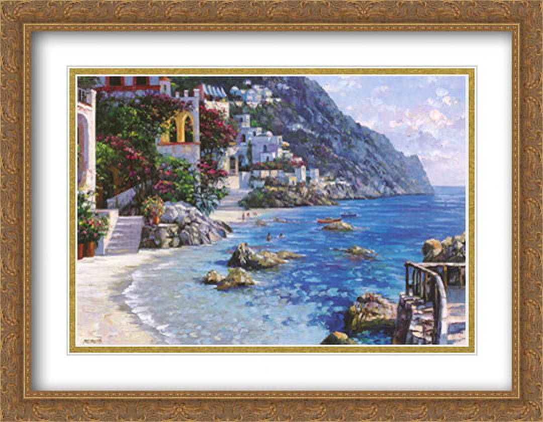 Capri del Mar 2x Matted 36x28 Large Gold Ornate Framed Art Print by ...