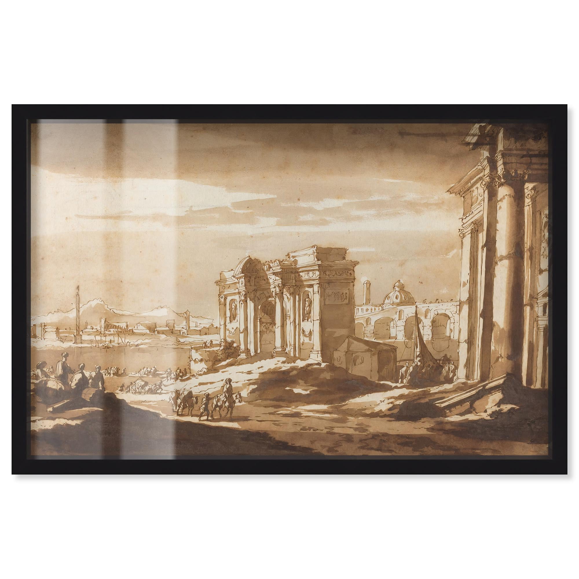 Capriccio View of Roman Ruins along the Tiber Shadowbox Print Vintage ...