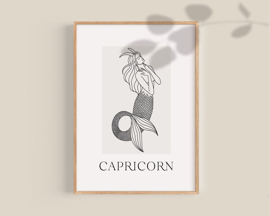 Capricorn Art Poster, Capricorn Gifts, Capricorn Poster, Capricorn ...