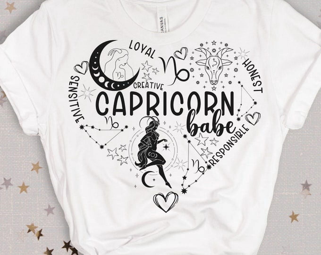Capricorn Babe Birthday Shirt, January December Capricorn Birthday Tee ...