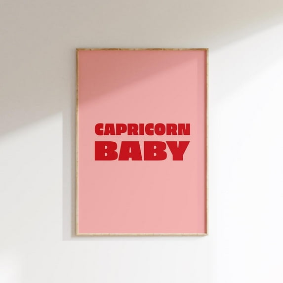 Capricorn Baby Poster Retro Star Sign Astrology Poster, Unframed Poster ...
