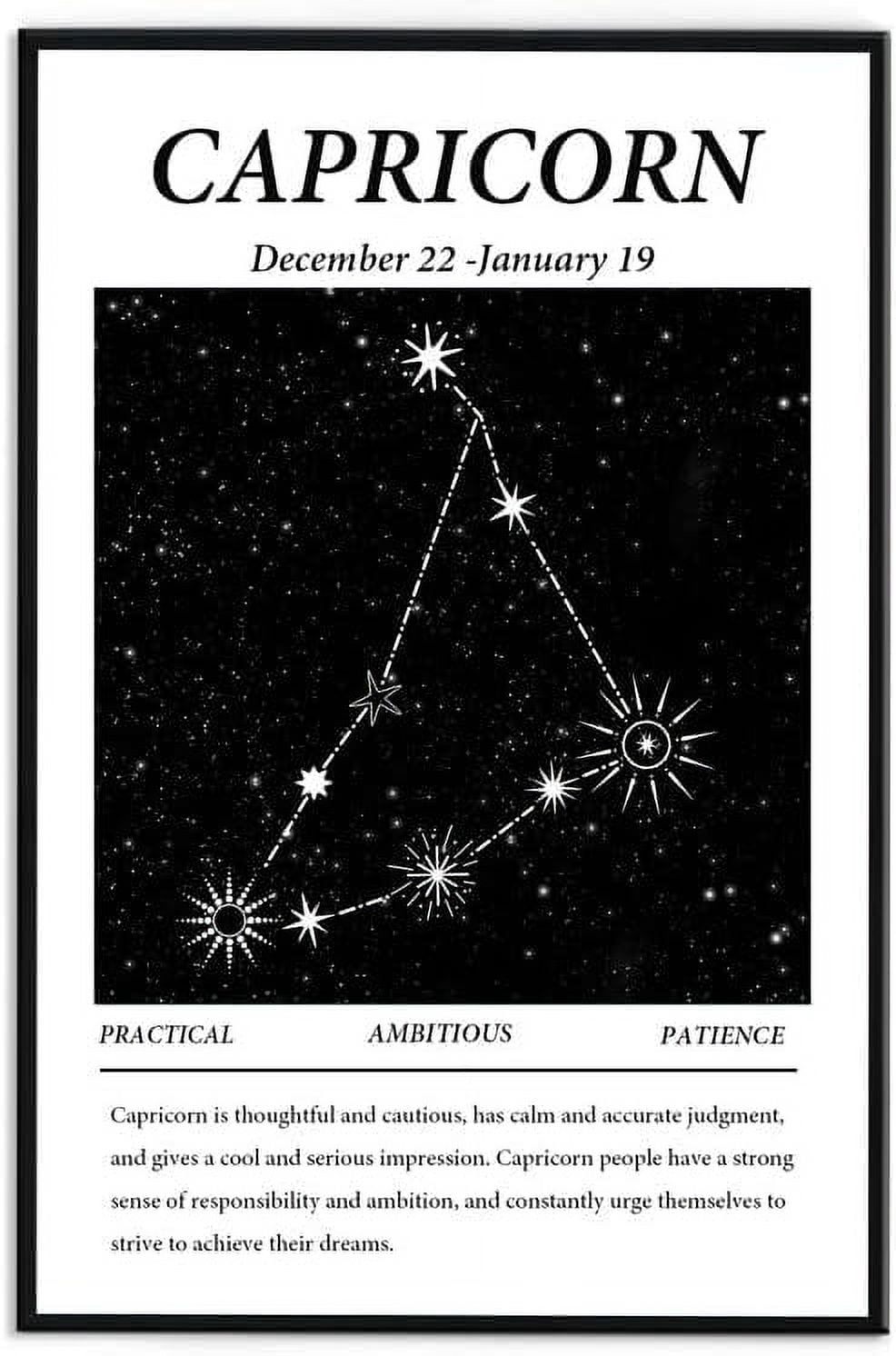 Capricorn Canvas Print Wall Art Poster,Astrology Wall Decor Room ...
