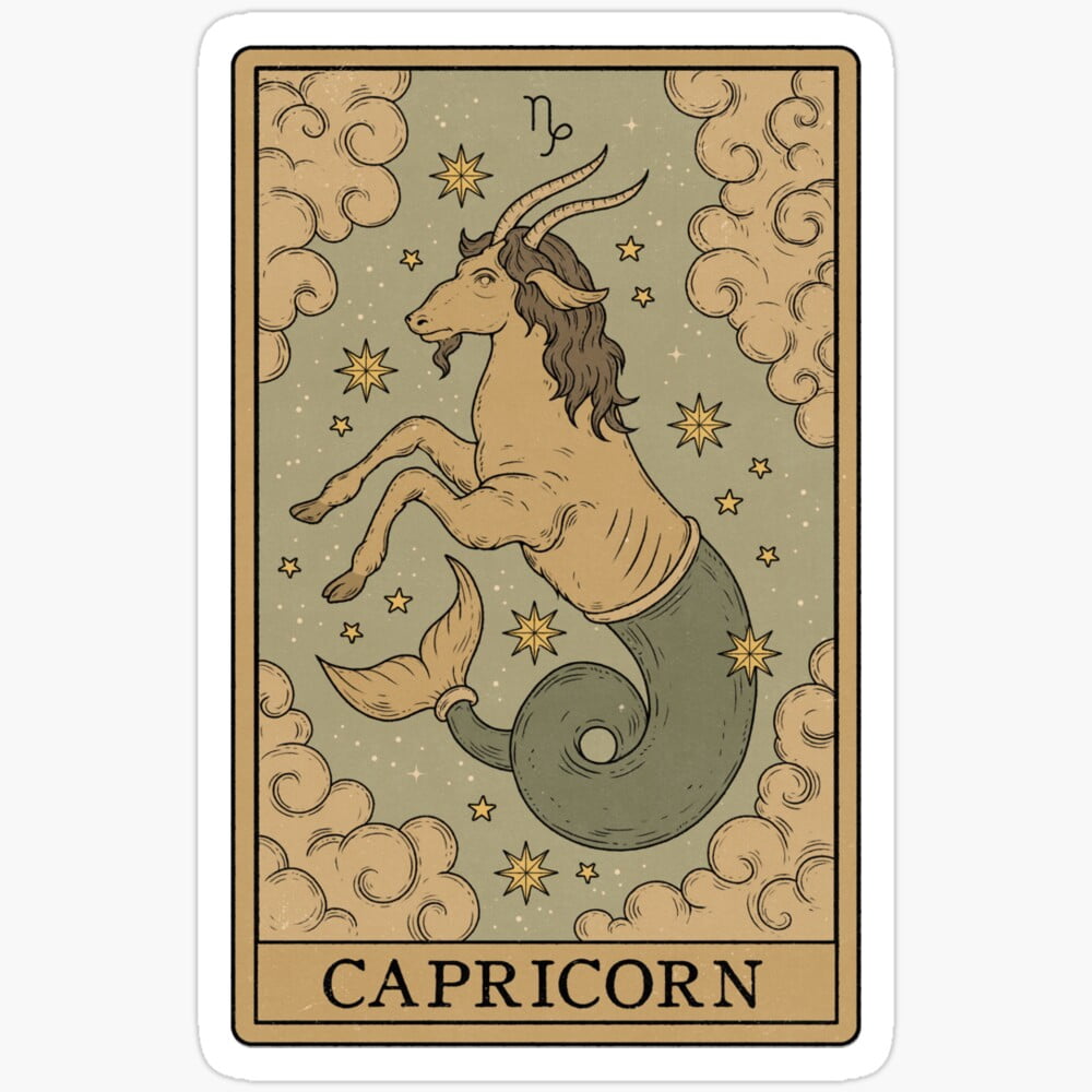 Capricorn Card Sticker Phone Decal Water Bottle Stickers Car Decals ...