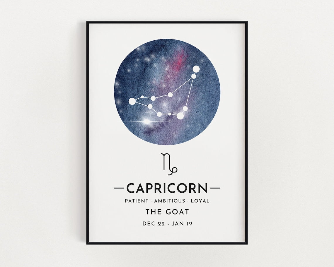 Capricorn Definition Print, Wall Art Print, Capricorn Gift, Zodiac Gift ...