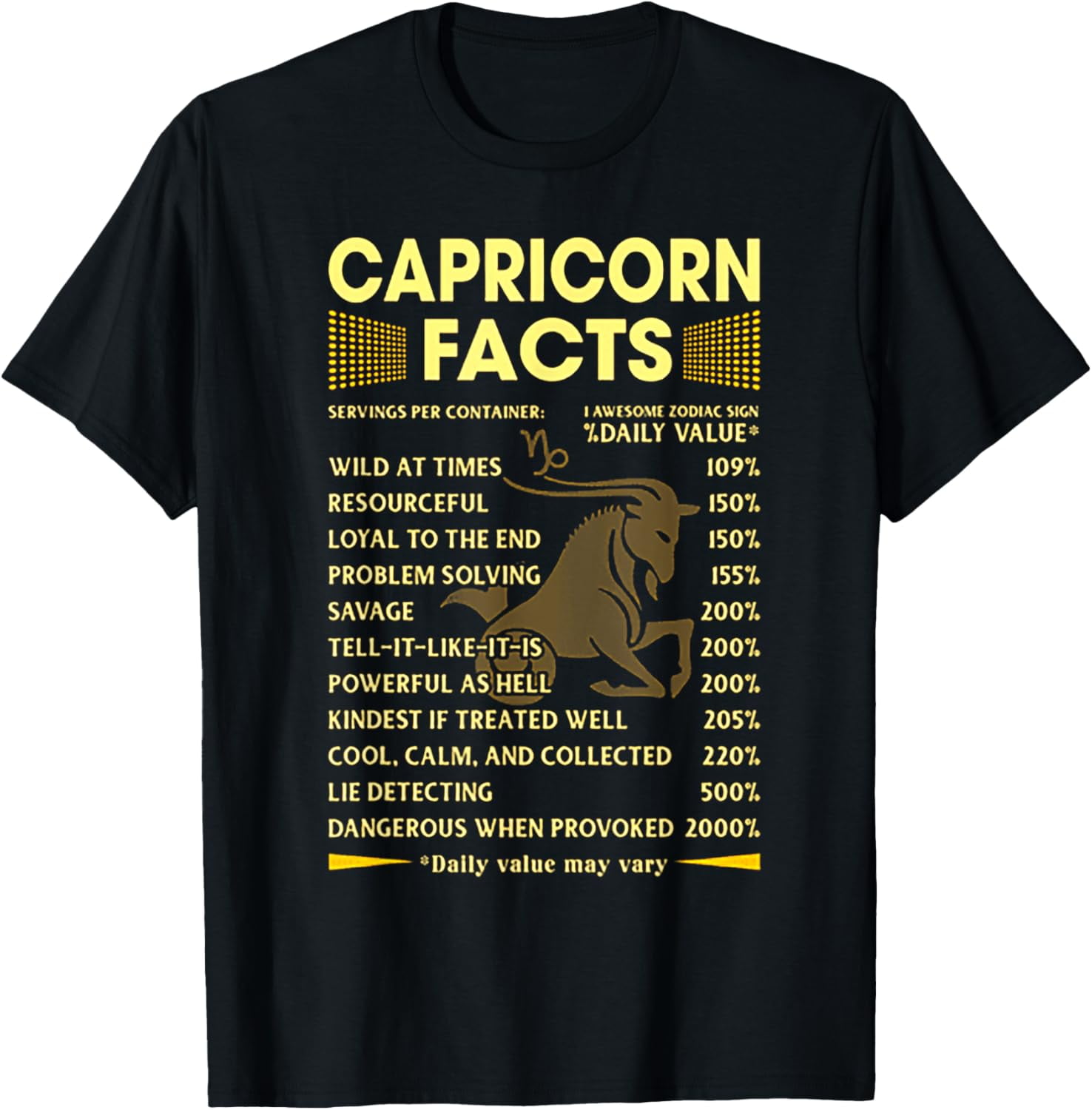 Capricorn Facts Zodiac Funny Capricorn Birthday Gift T-ShirtBrand ...