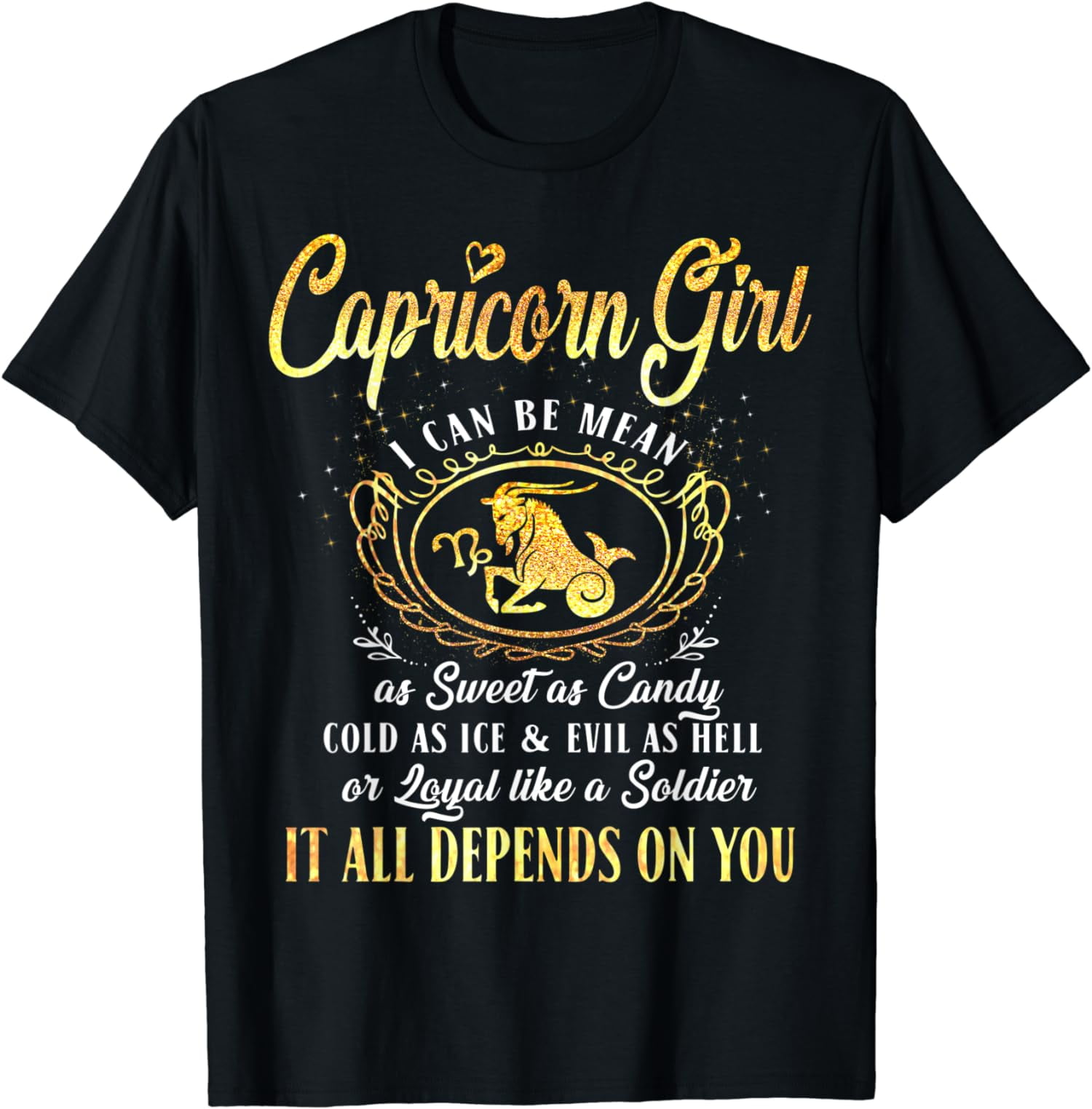 Capricorn Girl I Can Be Mean As Sweet As Candy birthday gift Breathable ...