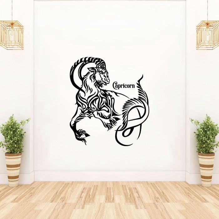 Capricorn Sea-Goat Drawing Silhouette Earth Sign Symbol Horoscope ...