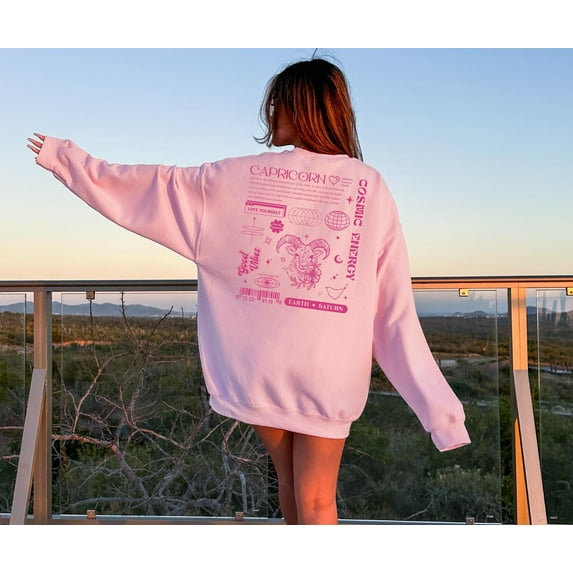 Capricorn Sweatshirt, Astrology Y2K Sweatshirt, Celestial Sweatshirt ...