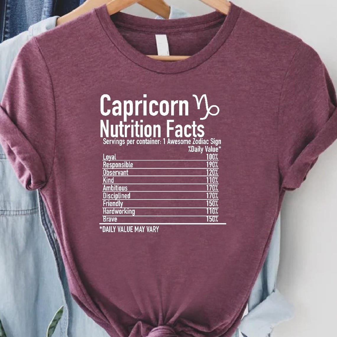 Capricorn Tee,Zodiac Nutrition Shirt,Capricorn Horoscope Gift,Birthday ...