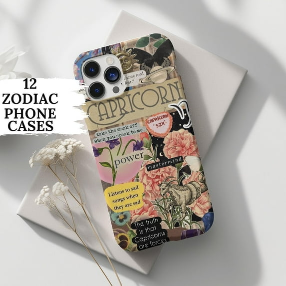 Capricorn Zodiac Astrology Art Protective Cover for iPhone 11 12 13 14 ...
