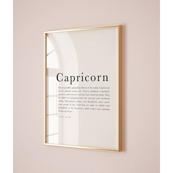 Capricorn Zodiac Astrology Wall Art, Unframed Paper Print Size 8x12 ...