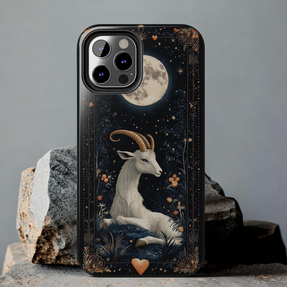 Capricorn Zodiac Celestial Full Moon Phone Case with iPhone 17 to 11 ...