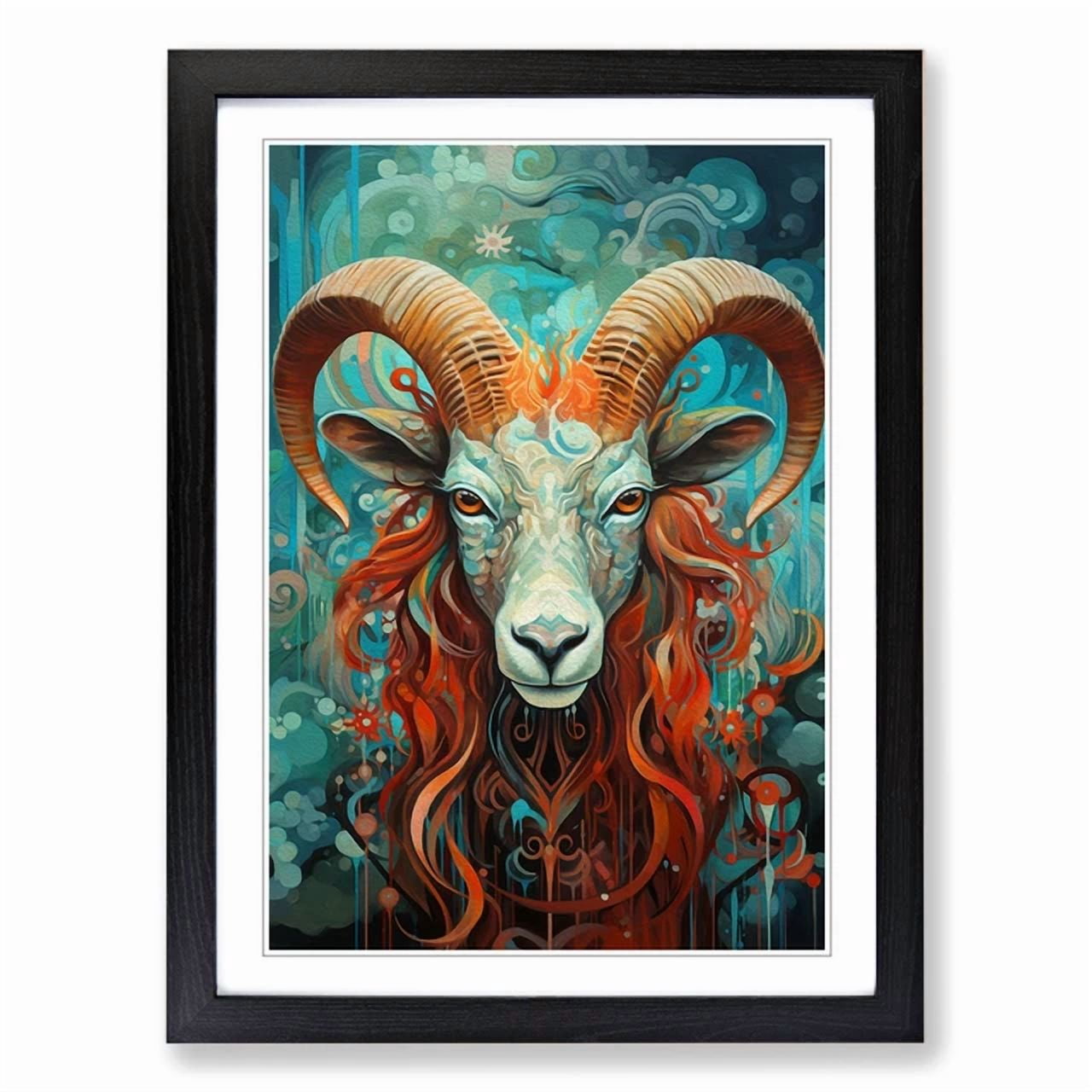 Capricorn Zodiac Hard Edge Wall Art Print Poster Art Home Decor Vintage ...