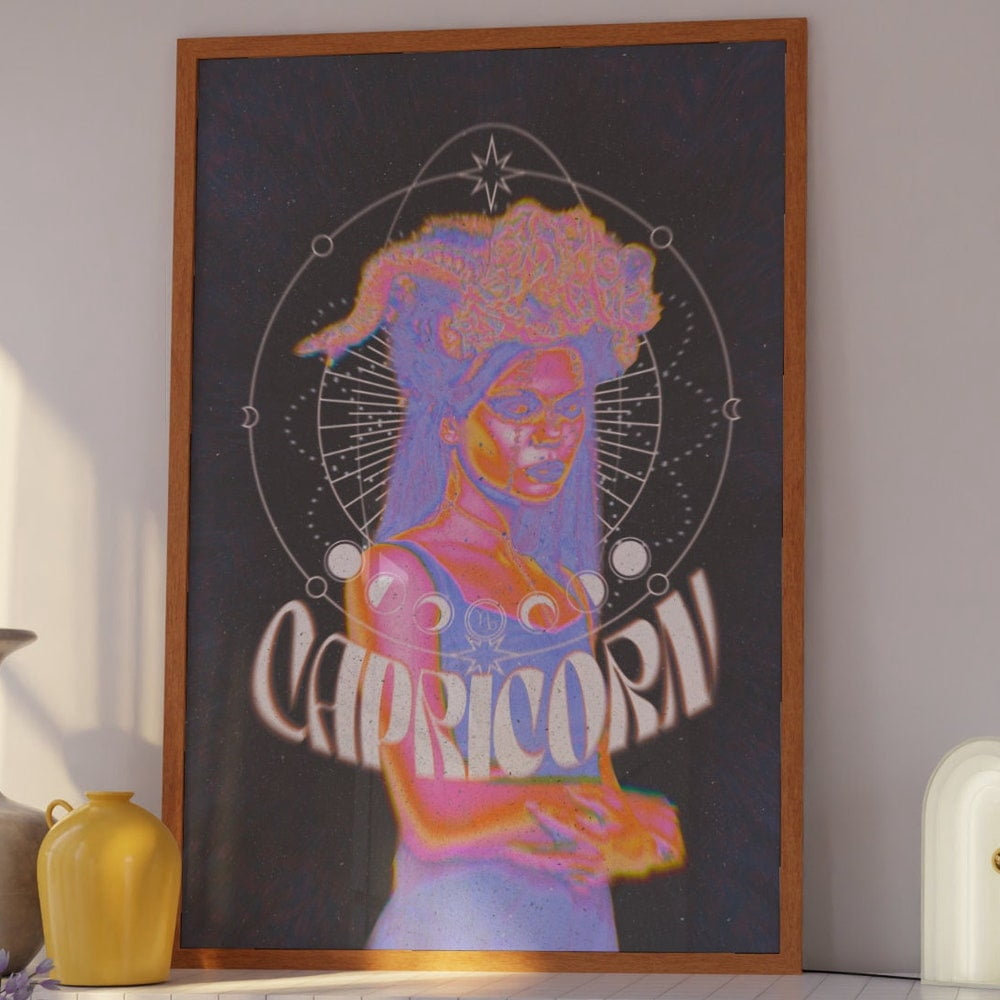 Capricorn Zodiac Poster Astrology Wall Art Print Gift For Capricorn ...
