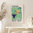 Capricorn Zodiac Poster Trendy Astrology Green Retro Wall Art Star Sign ...
