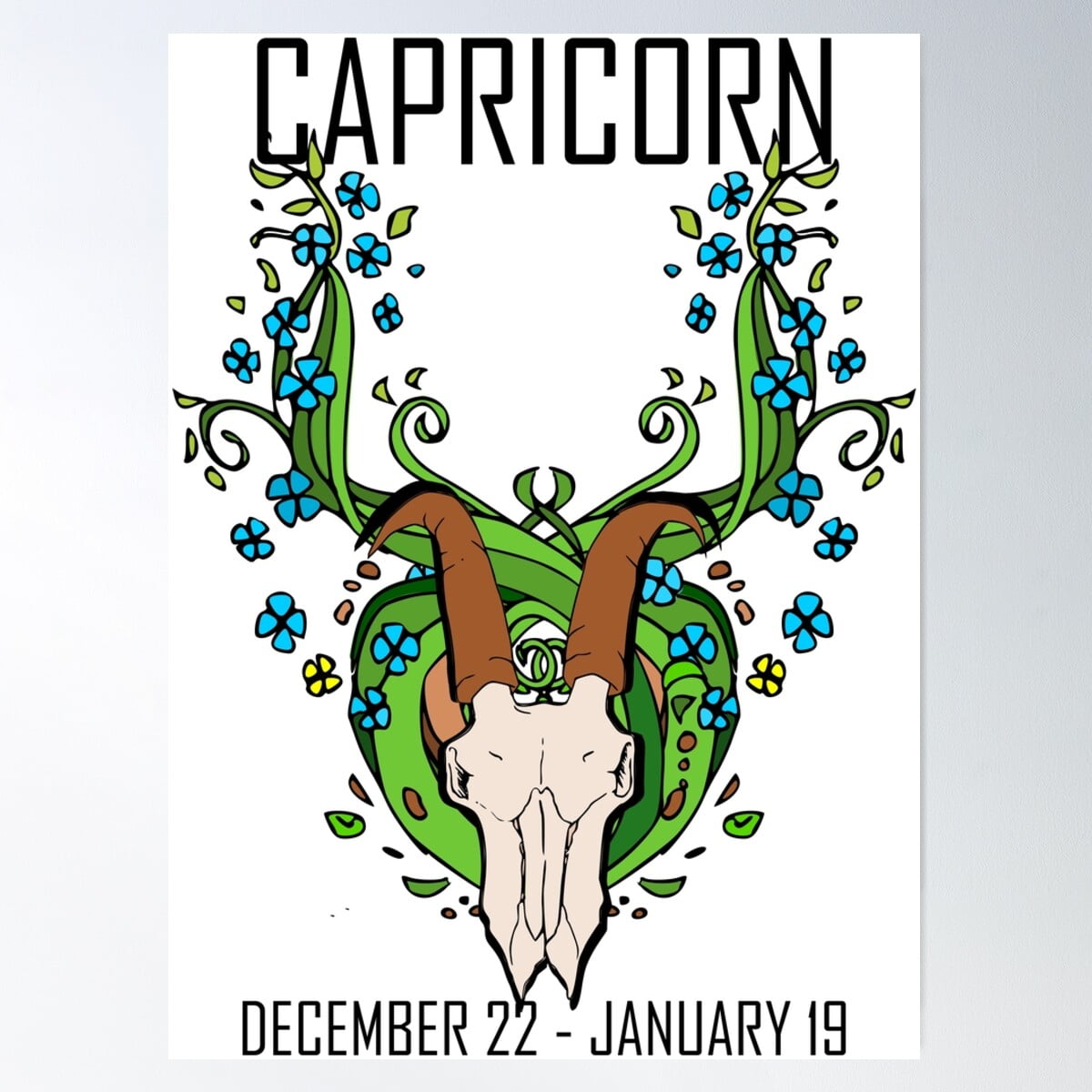 Capricorn Zodiac Poster Wall Art, Modern Wall Decor For Living Room ...