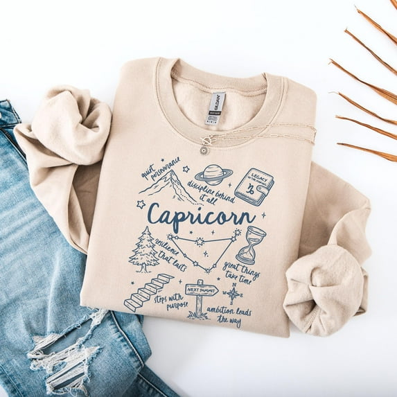 Capricorn Zodiac Sign Comfort Colors Sweatshirt, Horoscope Gift for Her ...