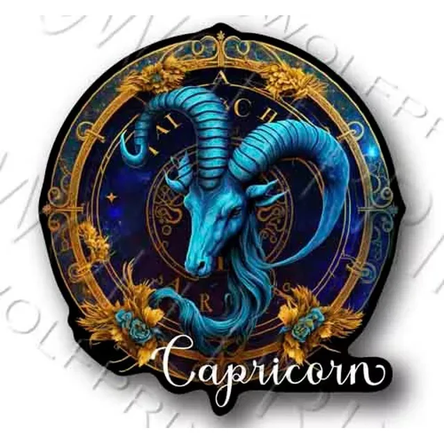 Capricorn Zodiac Sign Sticker Phone Decal Water Bottle Stickers Car ...