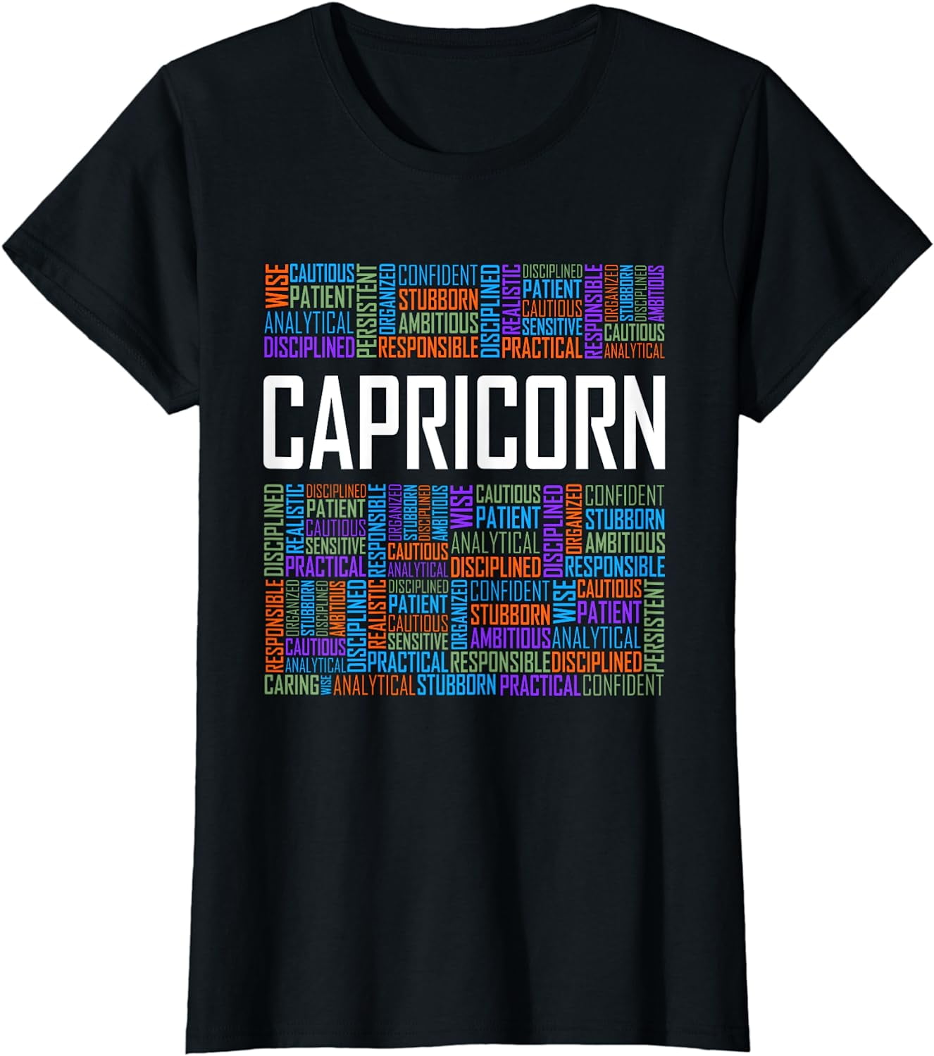 Capricorn Zodiac Traits Horoscope Astrology Sign Gift Words T-Shirt ...