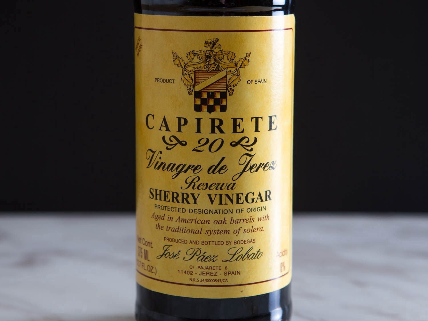 CAPIRETE 20 - Reserve Sherry Vinegar (20 years), Cooking Wine, Dry ...