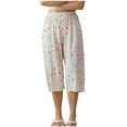 Capris Pajama Pants for Women Polka Dot Print Home Trousers Summer ...