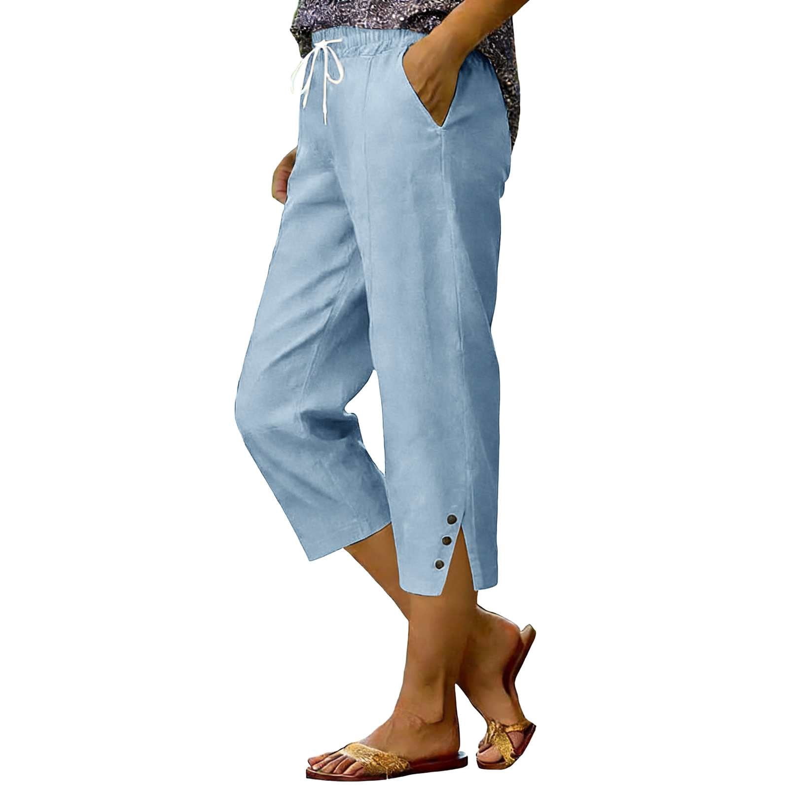 Capris Pants for Women 2026 Spring Summer Crop Casual Vacation Straight ...