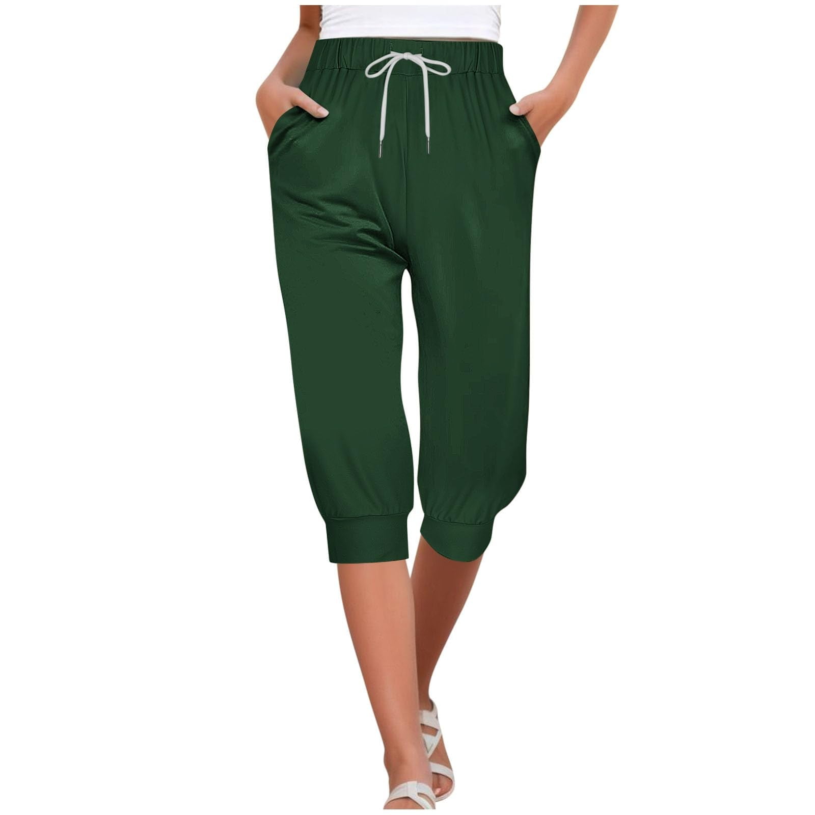Capris Pants for Women 2026 Spring Summer Crop Casual Vacation Straight ...
