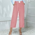 Capris Pants for Women, Summer Casual Elastic Waist Printed Plaid ...