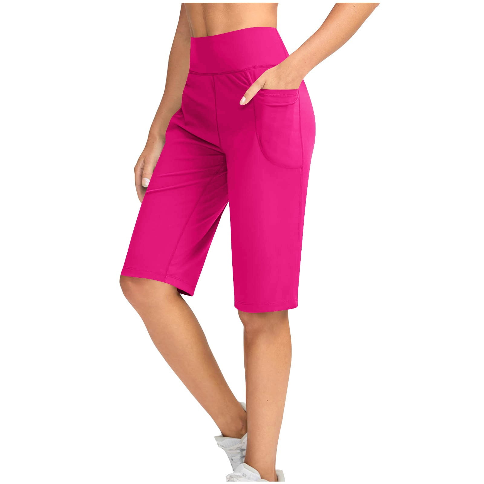 Capris for Seniors，Womens High Waisted Put On Strech Sweatpant with ...