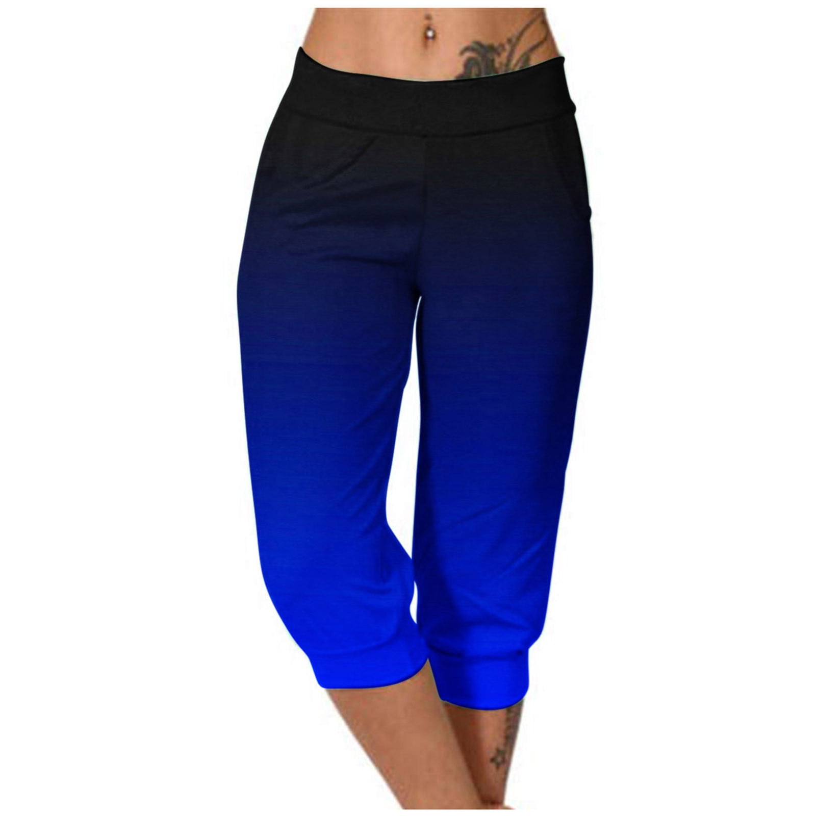 Capris for Women Casual Summer Gradation with Pocket Capris Soft ...