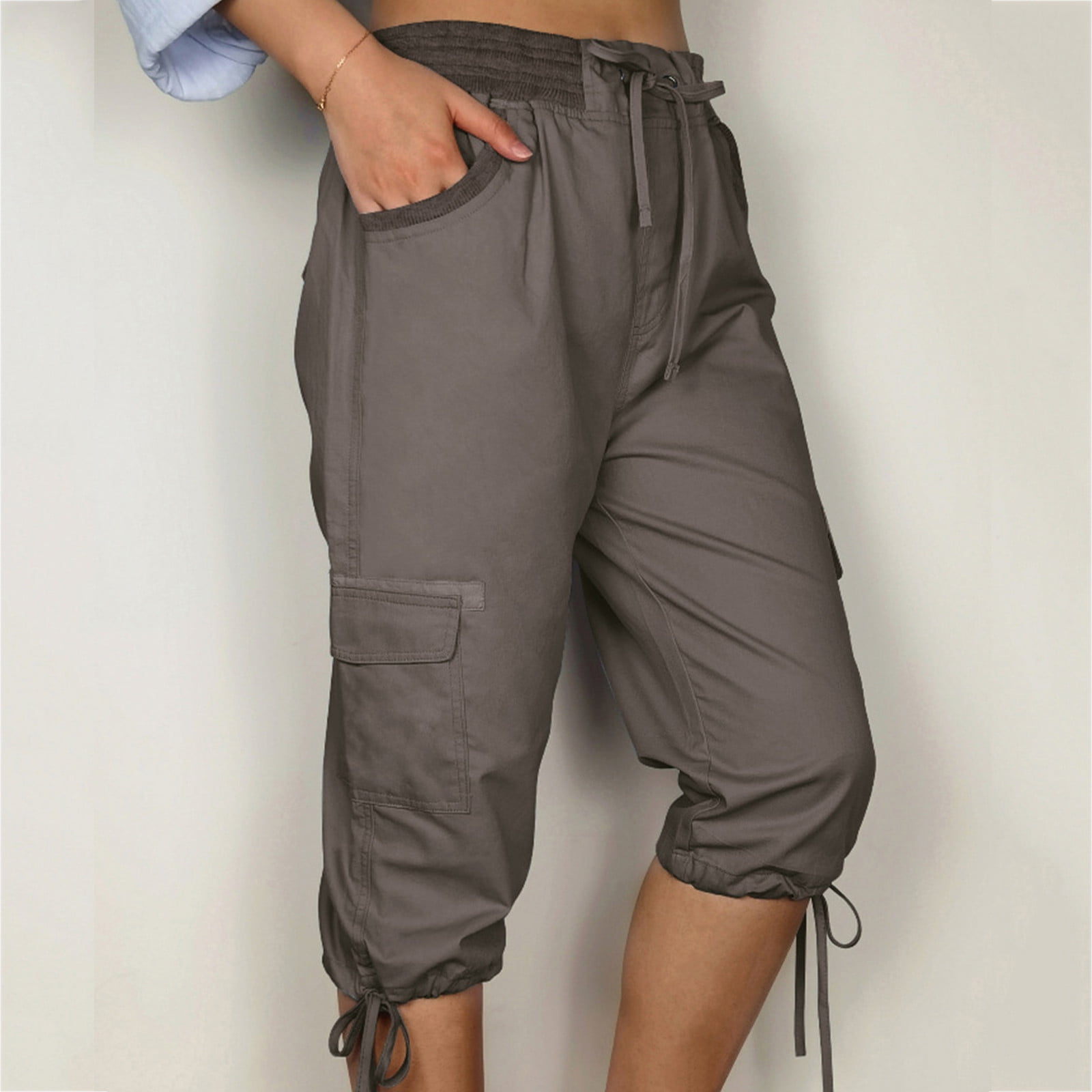 Capris for Women Clearance Overalls Capris Straight Drawstring Loose ...