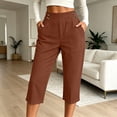 Capris for Women with Pockets Women's Cotton Linen High Waisted Pants ...