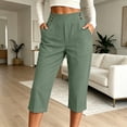 Capris for Women with Pockets Women's Cotton Linen High Waisted Pants ...