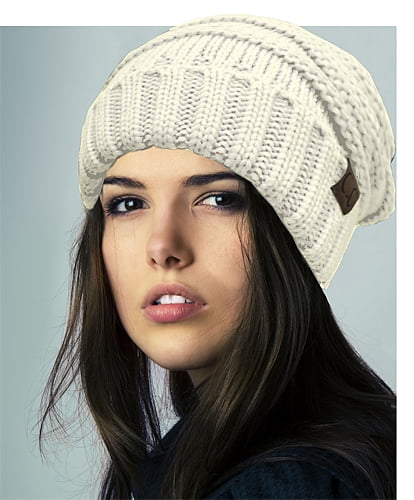 Caps & Hats - Oversized Slouchy Hat – Ivory - Walmart.com