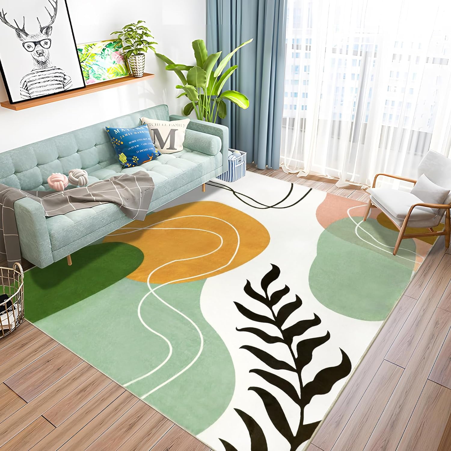 Free Shipping! Capslpad Boho Washable Area Rug 5' x 7' Contemporary ...