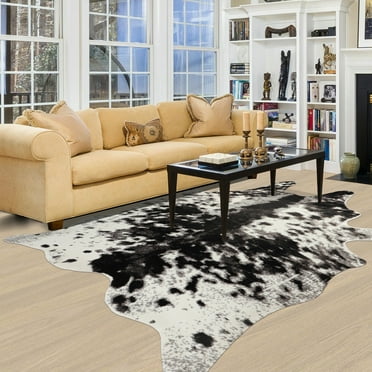 HOMORE Cowhide Rug, Cute Cow Print Rug for Living Room Faux Cow Hide ...