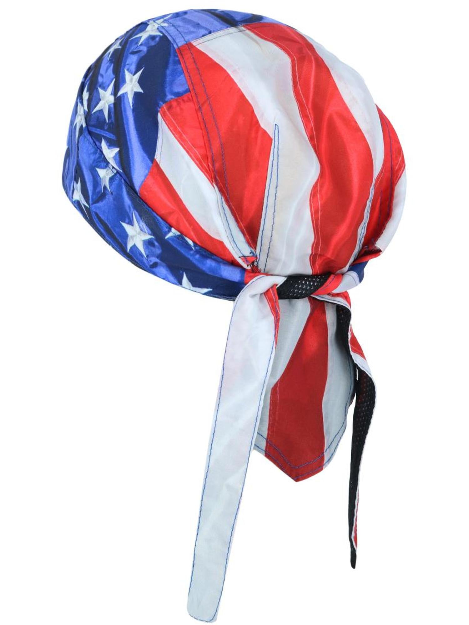 Capsmith Danbana USA Stars and Stripes Do Rag Biker Skull Cap (Men ...