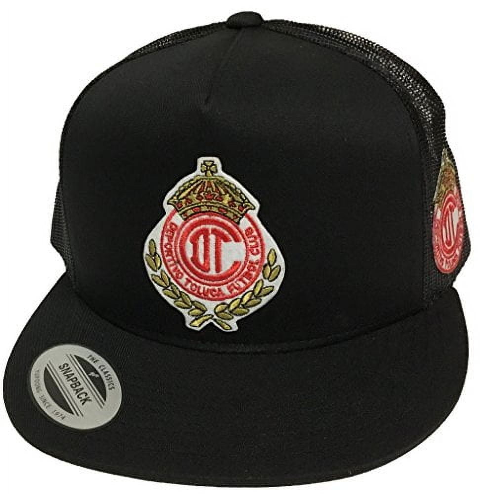 Capsnmore Club Deportivo Toluca 2 Logos Hat Black Mesh Snapback ...