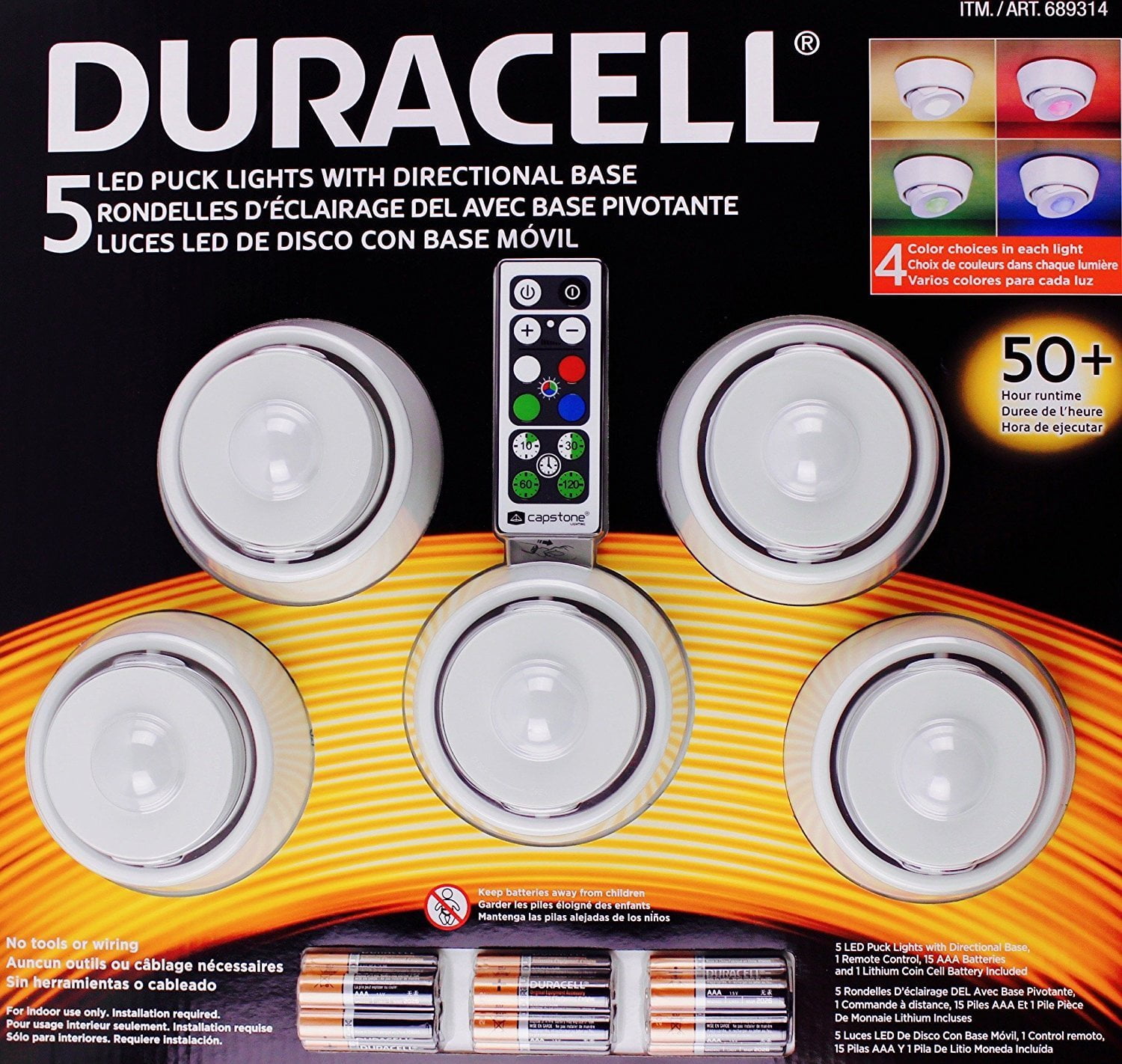 Capstone LED Puck Lights with Directional Base, 5 Count - Walmart.com