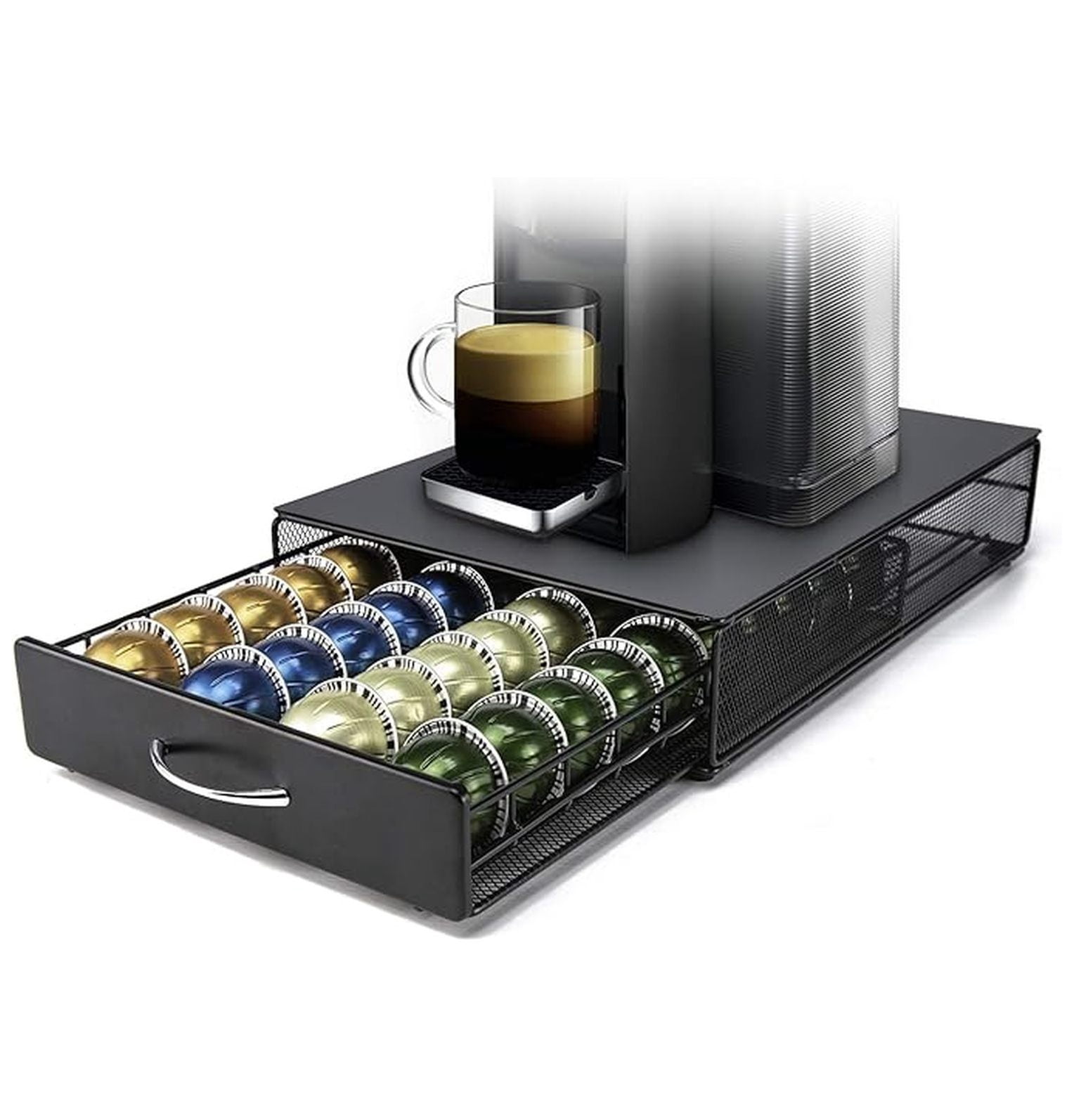 Capsule Holder - 40 Pod Storage Drawer Organizer for line Coffee Pods ...